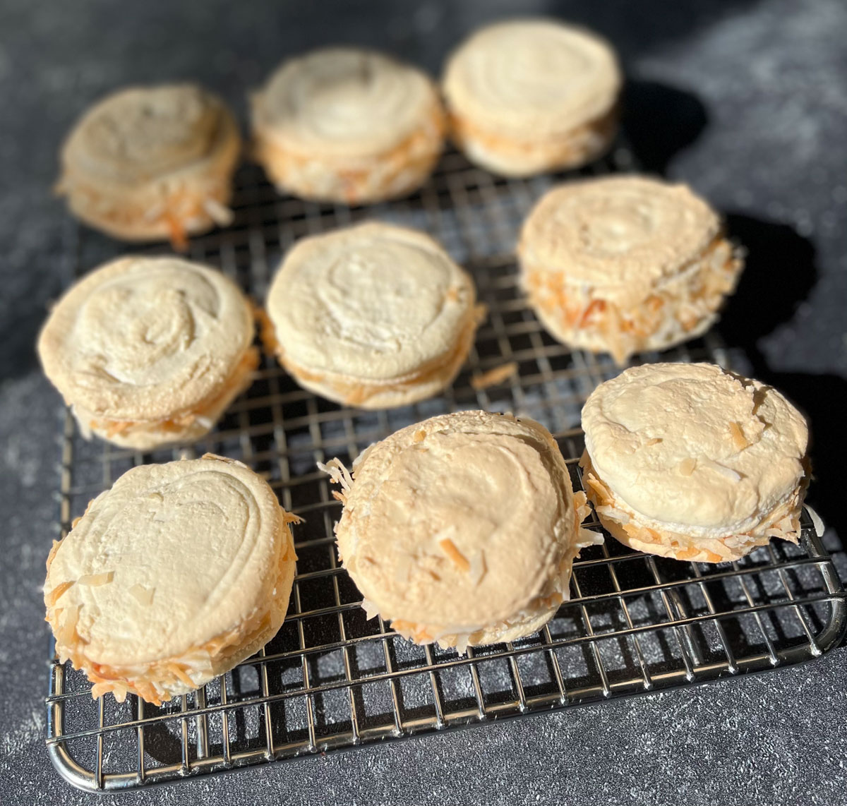 Toasted Coconut French Macarons With Cream Filling - joinmeinthekitchen.com
