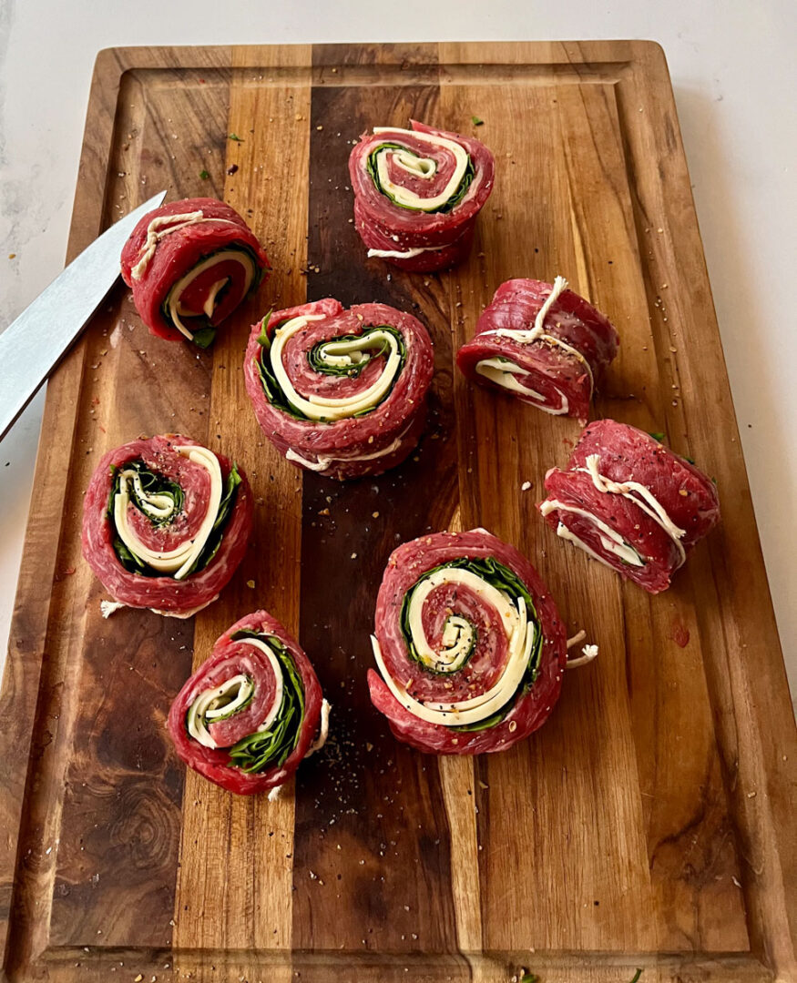 Beef Pinwheels Stuffed With Provolone And Spinach - joinmeinthekitchen.com