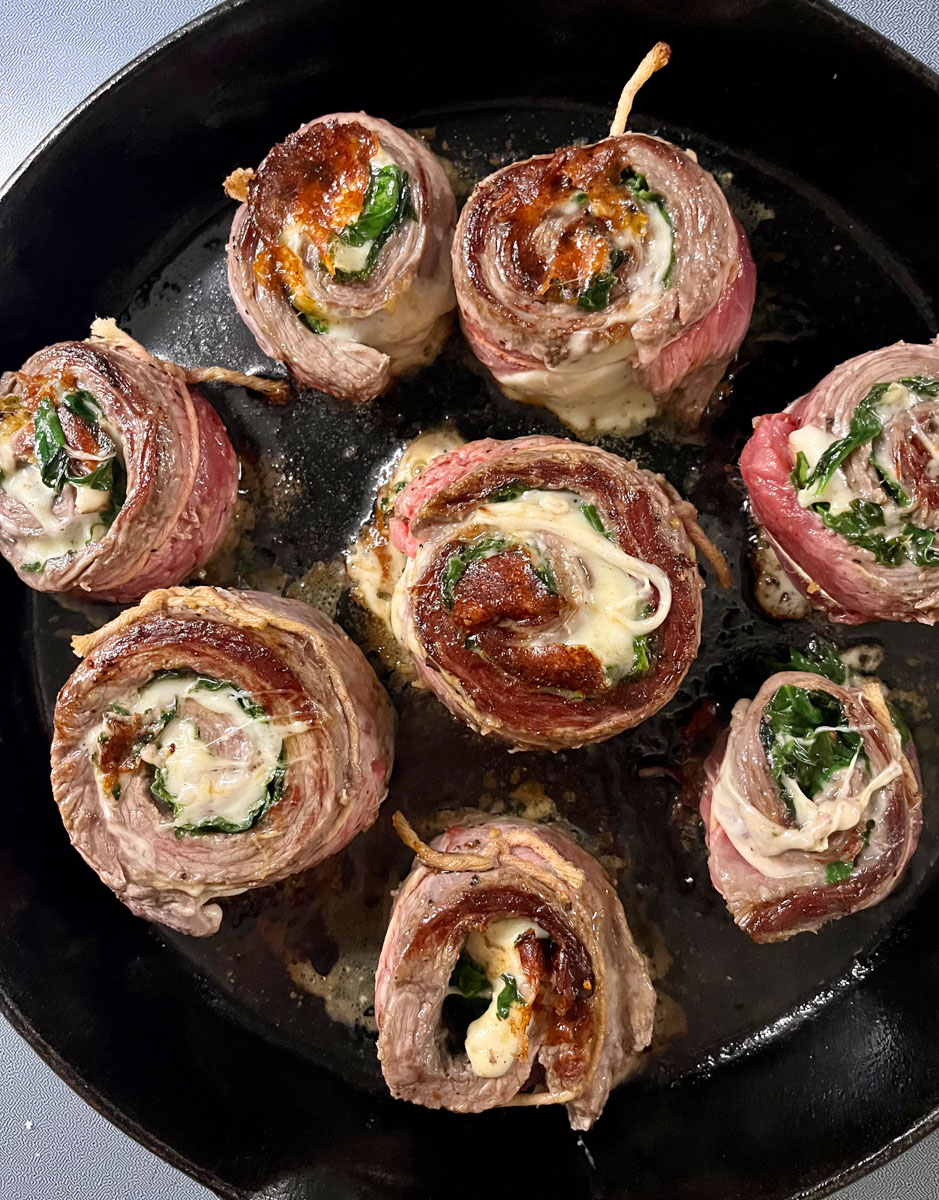 Beef Pinwheels Stuffed With Provolone And Spinach - joinmeinthekitchen.com