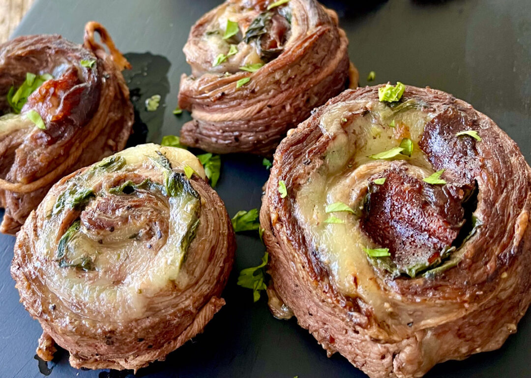 Beef Pinwheels Stuffed With Provolone And Spinach - joinmeinthekitchen.com