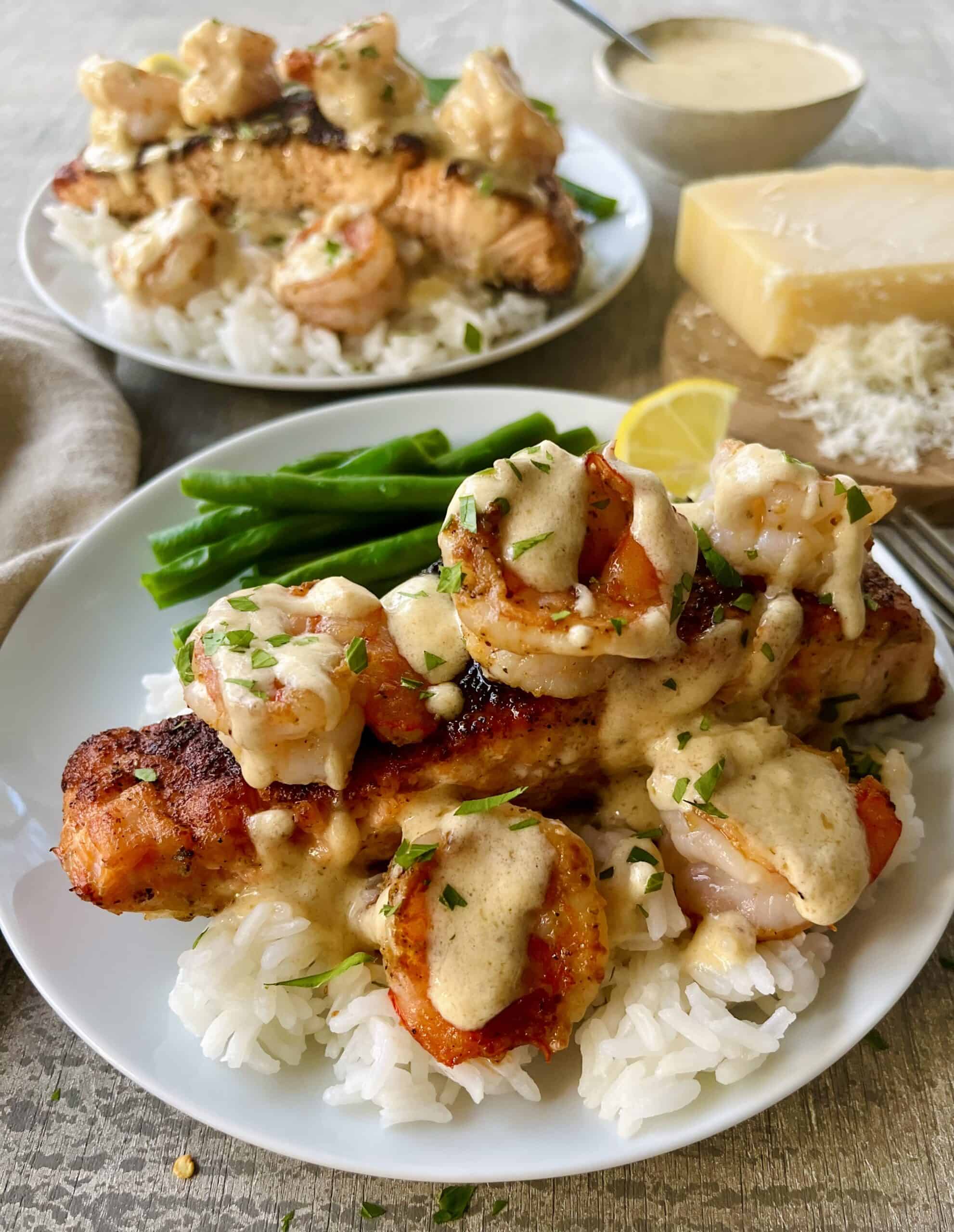 Easy Cajun Salmon and Shrimp with Cream Sauce - joinmeinthekitchen.com