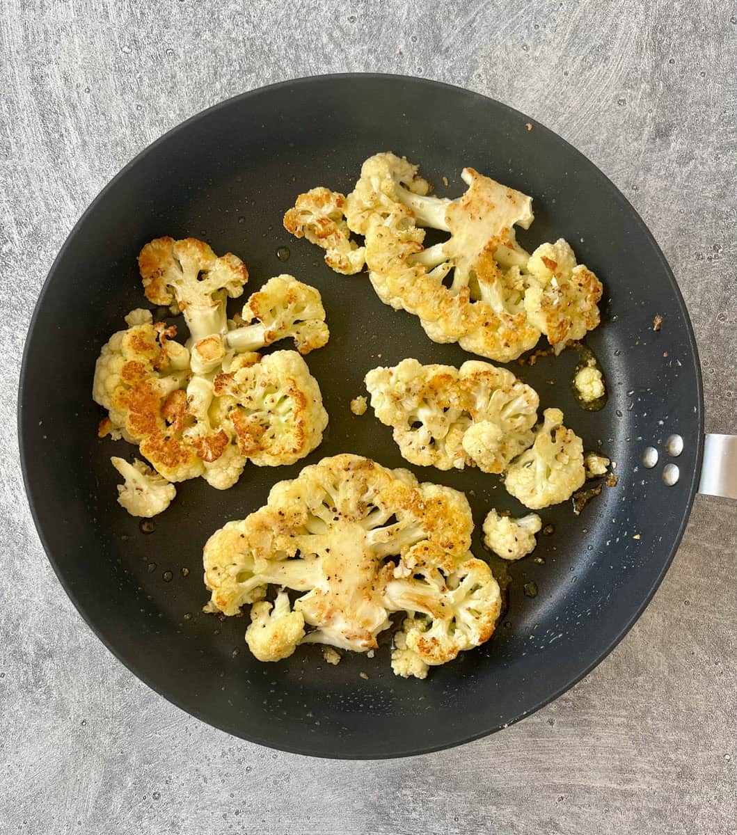 Pan Fried Cauliflower Steaks Piccata - joinmeinthekitchen.com