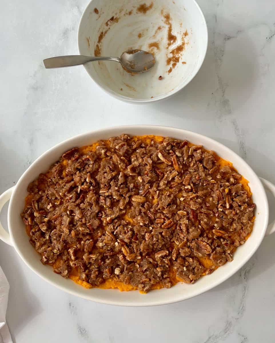Easy Sweet Potato Casserole with Pecan Topping - joinmeinthekitchen.com